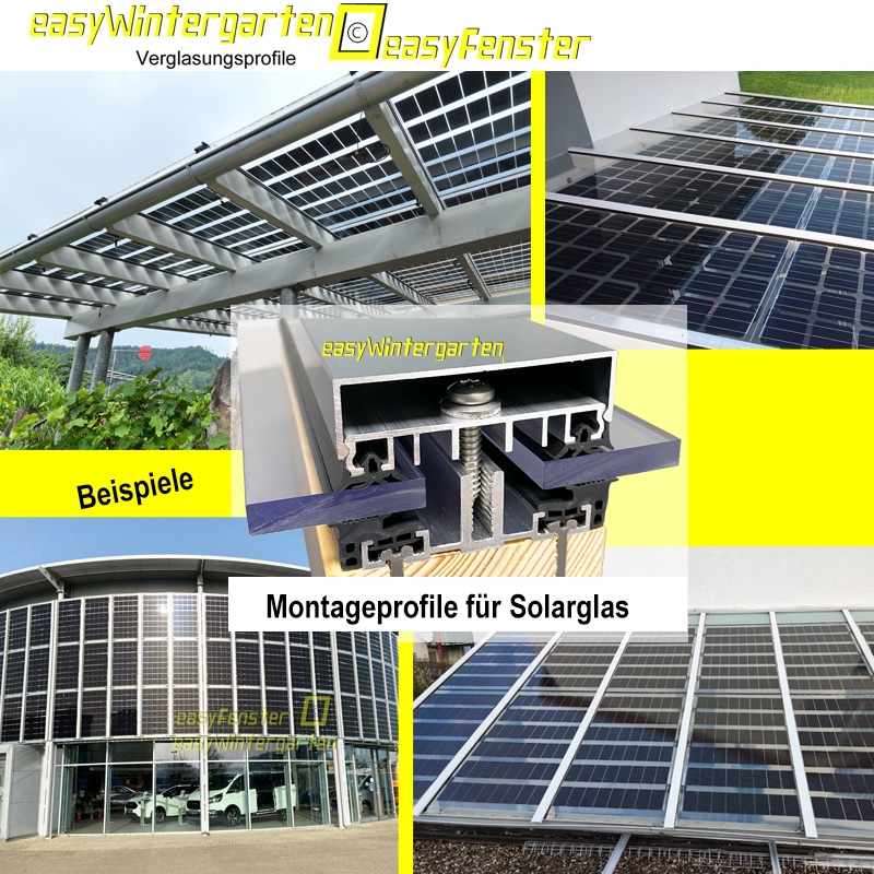 Montagesystem für transparente doppelglas Solarmodule - 80 mm